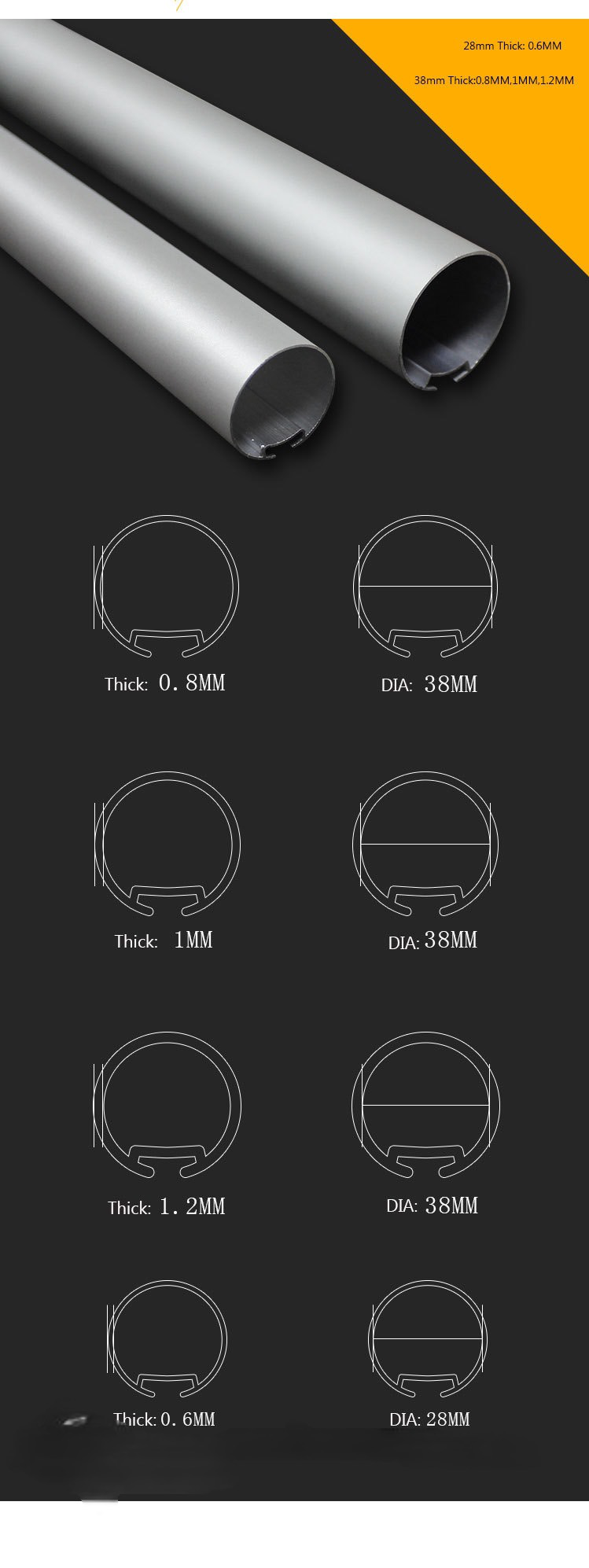 28mm 38mm Aluminum tube for Roller Shade from China manufacturer ...